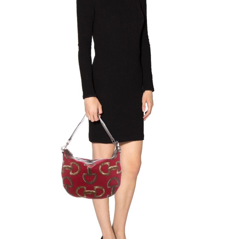Gucci Red Bamboo Horsebit Hobo Bag - Gem